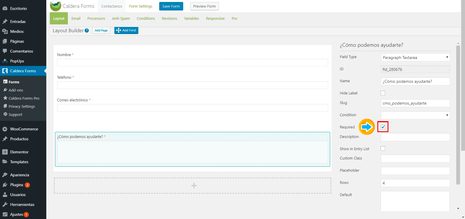 🥇 Aprende a crear formulario en Caldera Forms en español