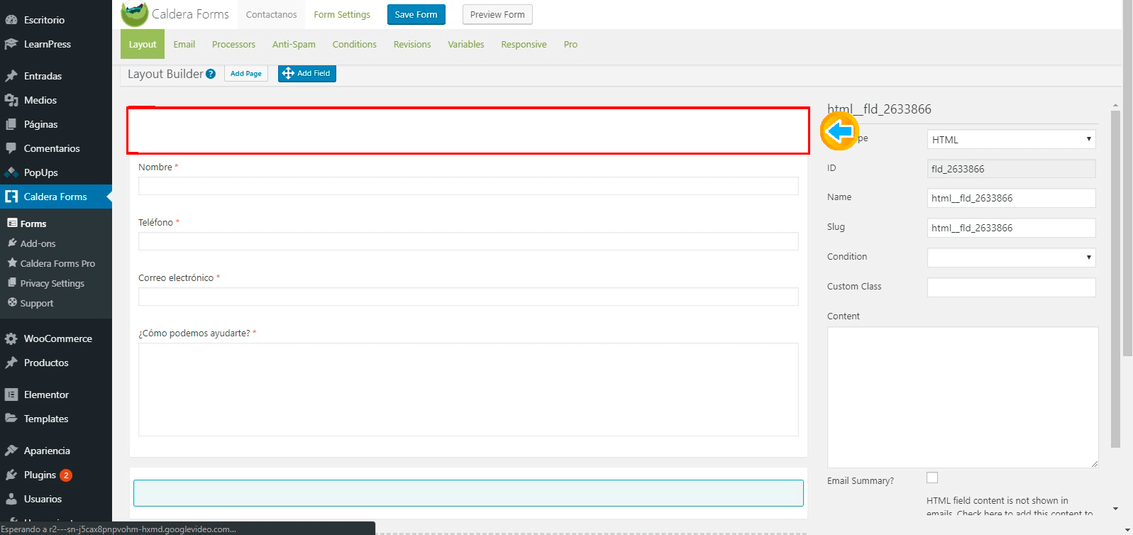 🥇 Aprende a crear formulario en Caldera Forms en español